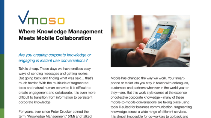 Vmoso - Where Knowledge Management Meets Mobile Collaboration | Vmoso